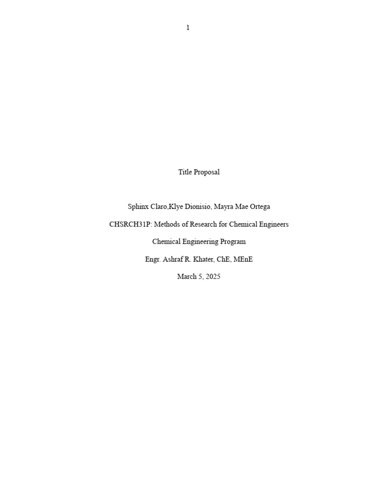 Title Proposal Template | PDF | Fibers | Composite Material