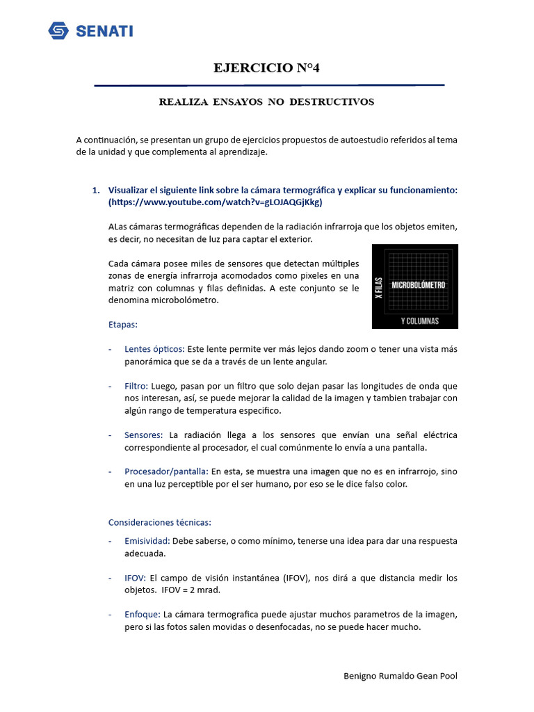 Ejercicio 4 C Pdf Infrarrojo Termografía