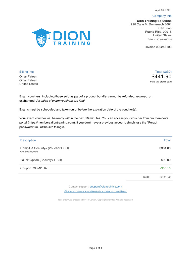 Dion Training Solutions - Invoice 000248193 | PDF | Voucher | Banking ...