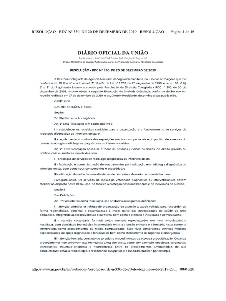 Resolucao RDC #330 | PDF