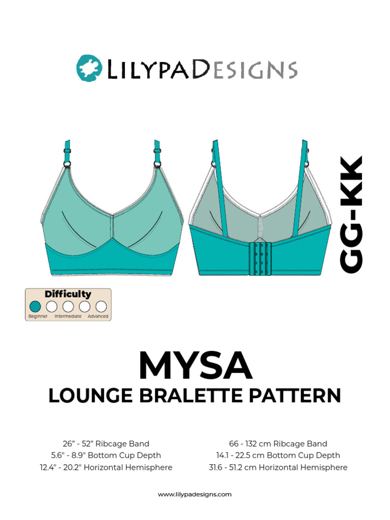 Mysa Lounge Bralette Sewing Guide | PDF | Seam (Sewing) | Sewing