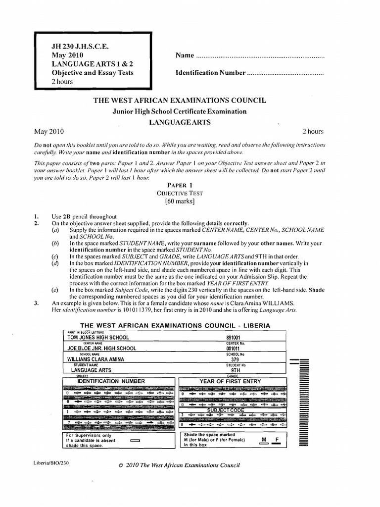 Language Arts Exam Guide 2010 | PDF