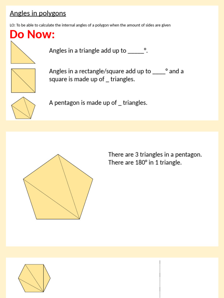 Polygon Interior Angles | PDF