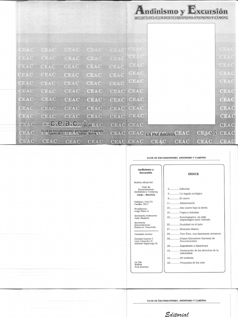 Andinismo y Excursion, CEAC No. 8 1993 | PDF