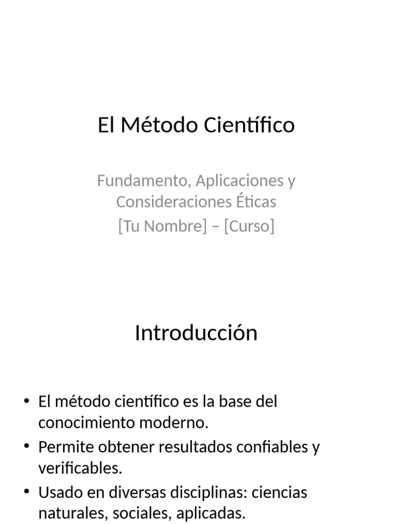 Presentación Método Científico | PDF