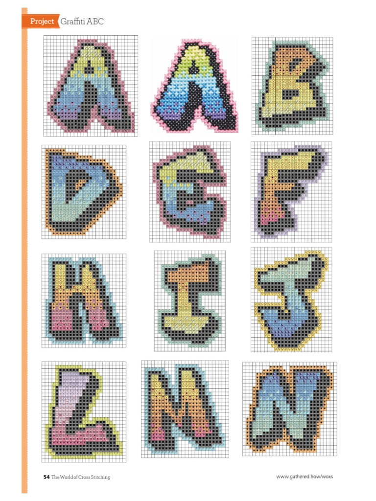 Graffiti Alphabet Cross Stitch Guide | PDF