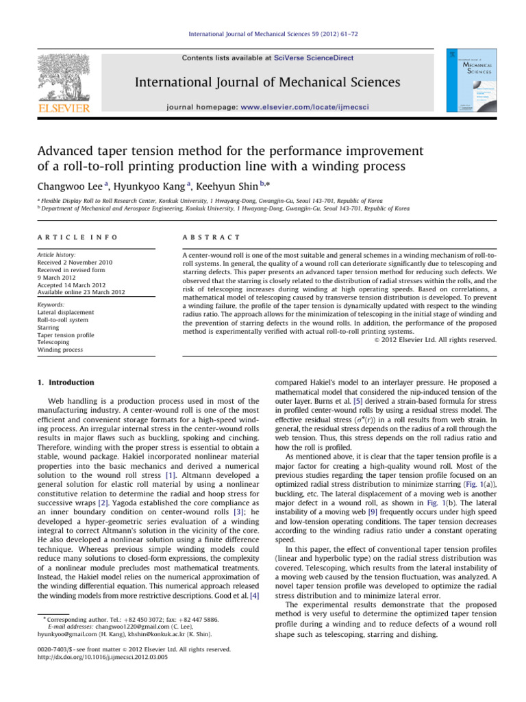 Lee, Kang, Shin - 2012 - Advanced Taper Tension Method For The Performance Improvement of A Roll ...