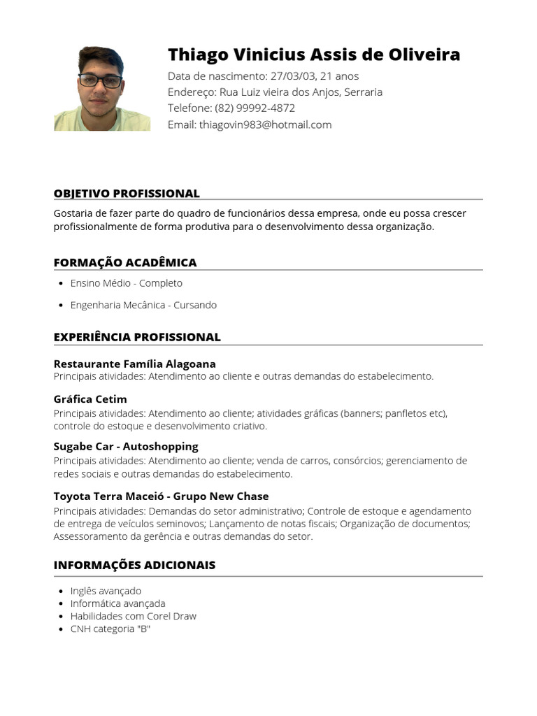 Currículo Thiago | PDF