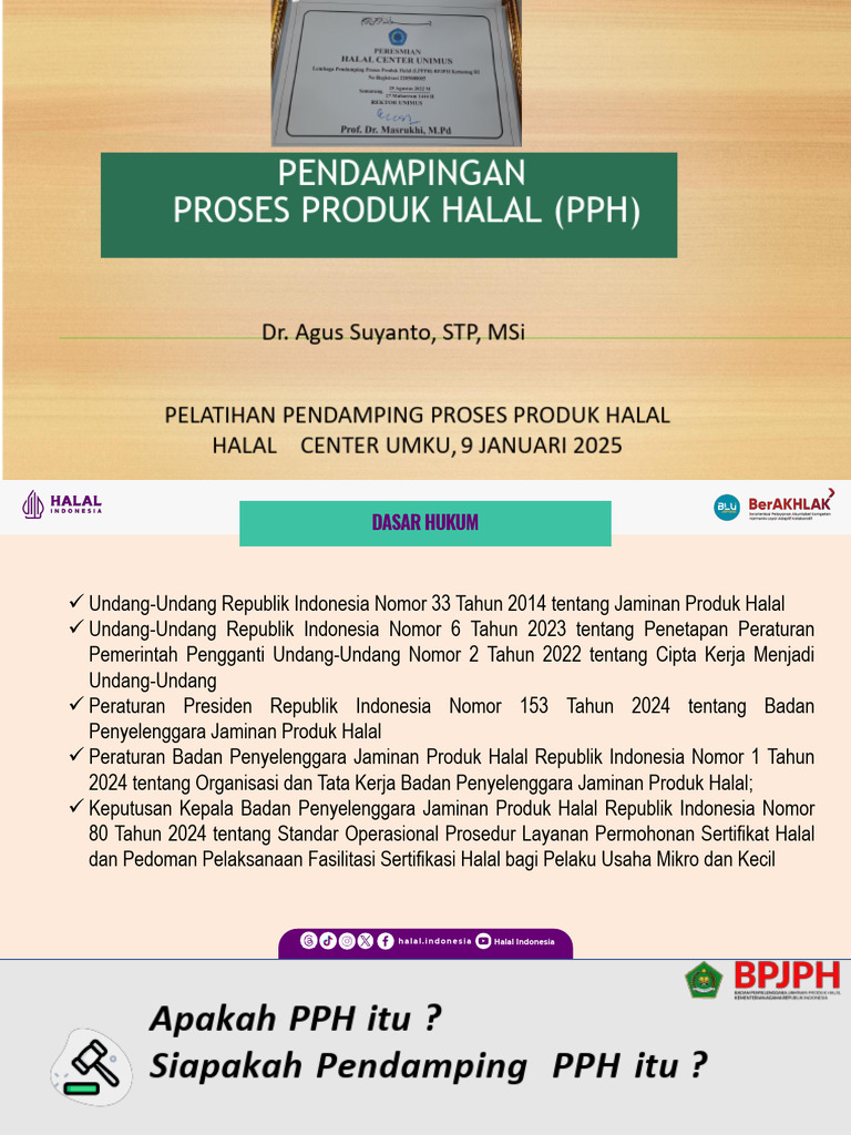 Pelatihan Pendamping Proses Halal 2025 | PDF