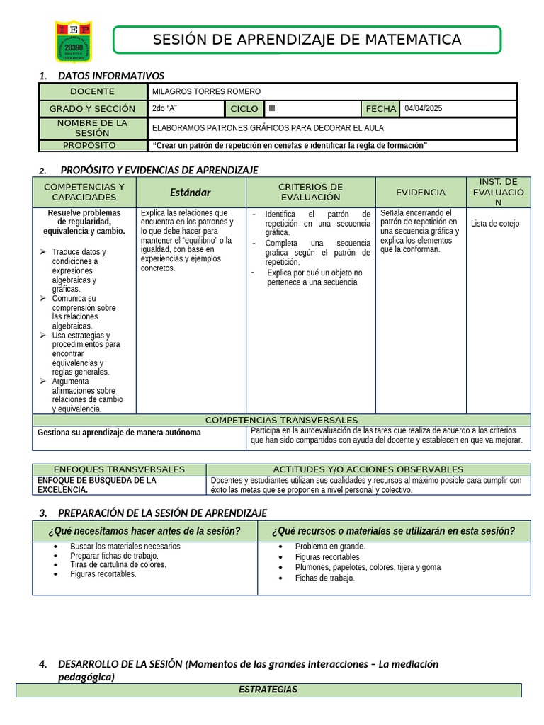 Crear Patrones Gráficos en el Aula | PDF | Aprendizaje