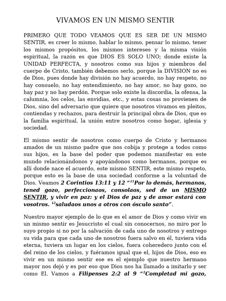 Vivamos en Un Mismo Sentir Carlos Octubre 2021 | PDF | eucaristía | Amor