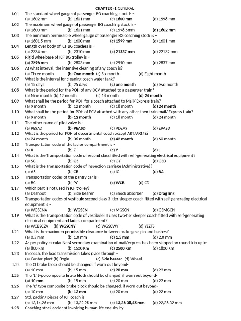 ICF Coach Specifications and Maintenance | PDF | Rail Transport ...