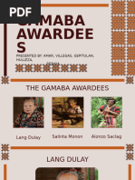 GAMABA Awardees and Their Art Forms | PDF