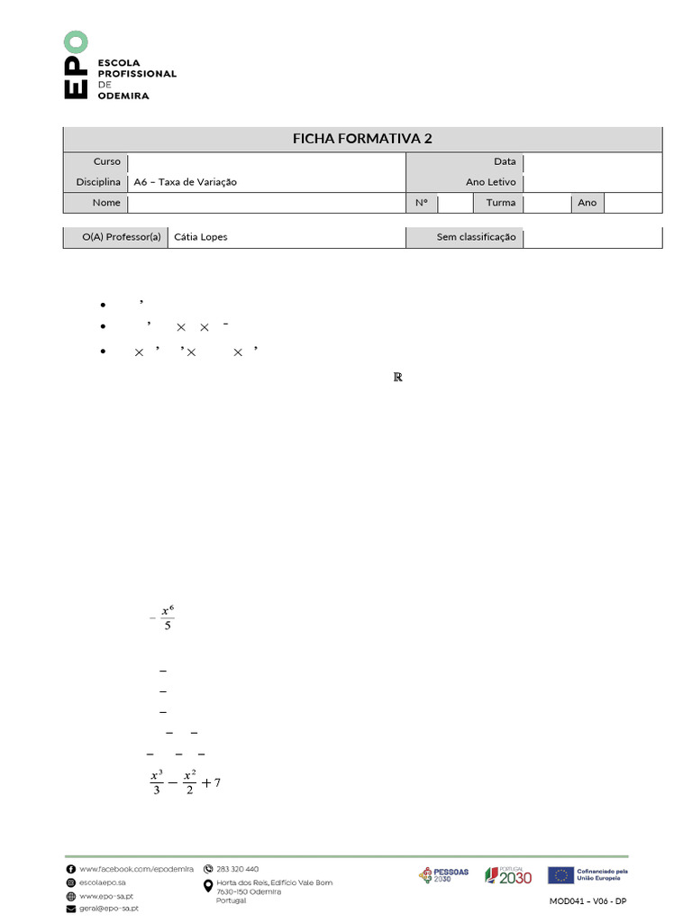 Ficha Formativa 2 A6 English Version | PDF