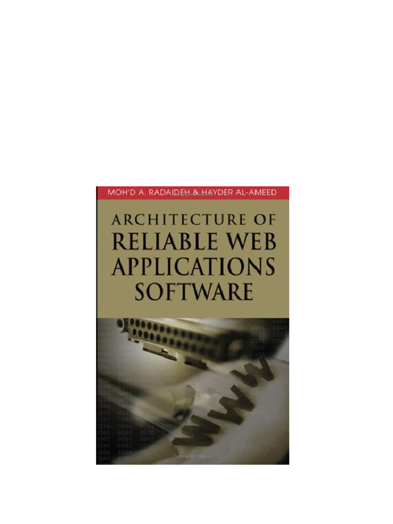 Architecture of Reliable Web Applications Software Moh'D A. Radaideh Download | PDF | Databases ...
