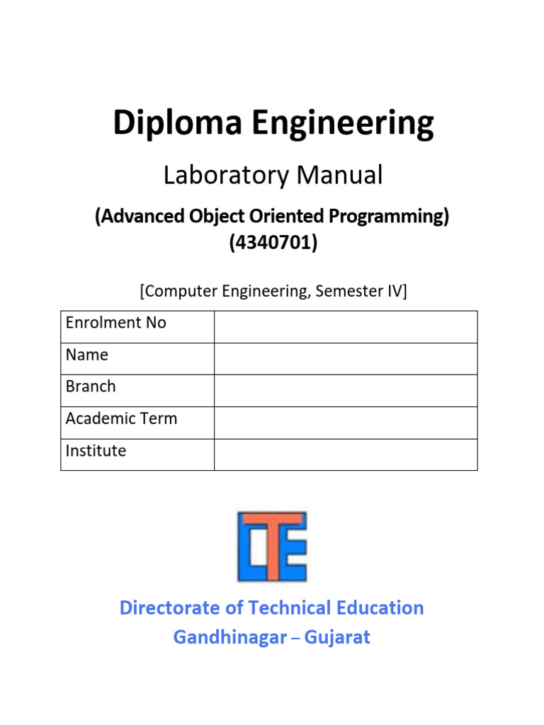 AOOP LabManual | PDF | Method (Computer Programming) | Class (Computer Programming)