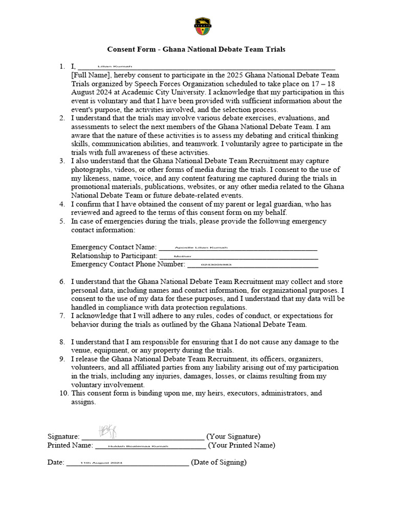 2025 Trialists Consent Form 2 | PDF | Consent
