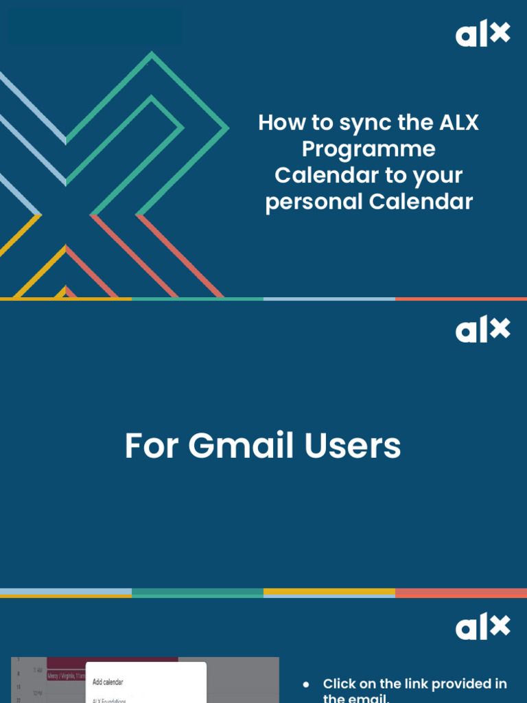 How To Sync The ALX Foundations Calendar | PDF