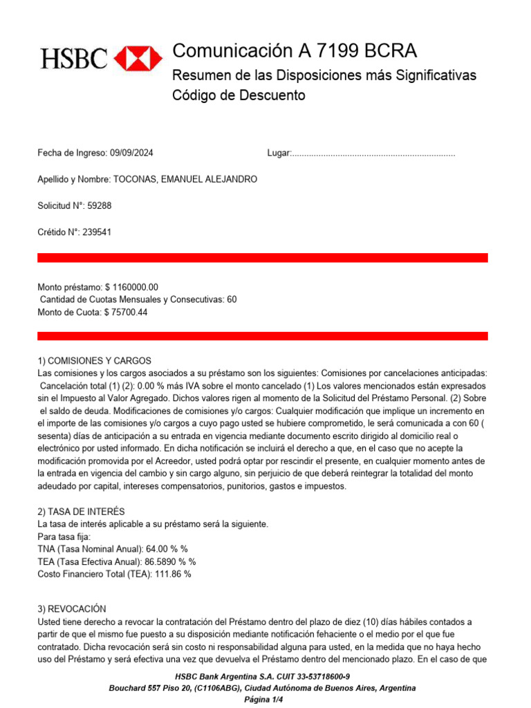 PP Codigo Dsscto HSBC - Encrypted | PDF | Interés | Bancos