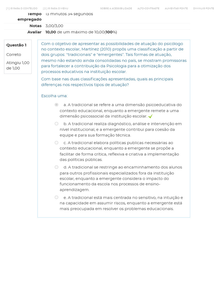 U3S1 - Atividade Diagnóstica - Psic Escolar e Educacional | PDF | Psicologia | Acessibilidade