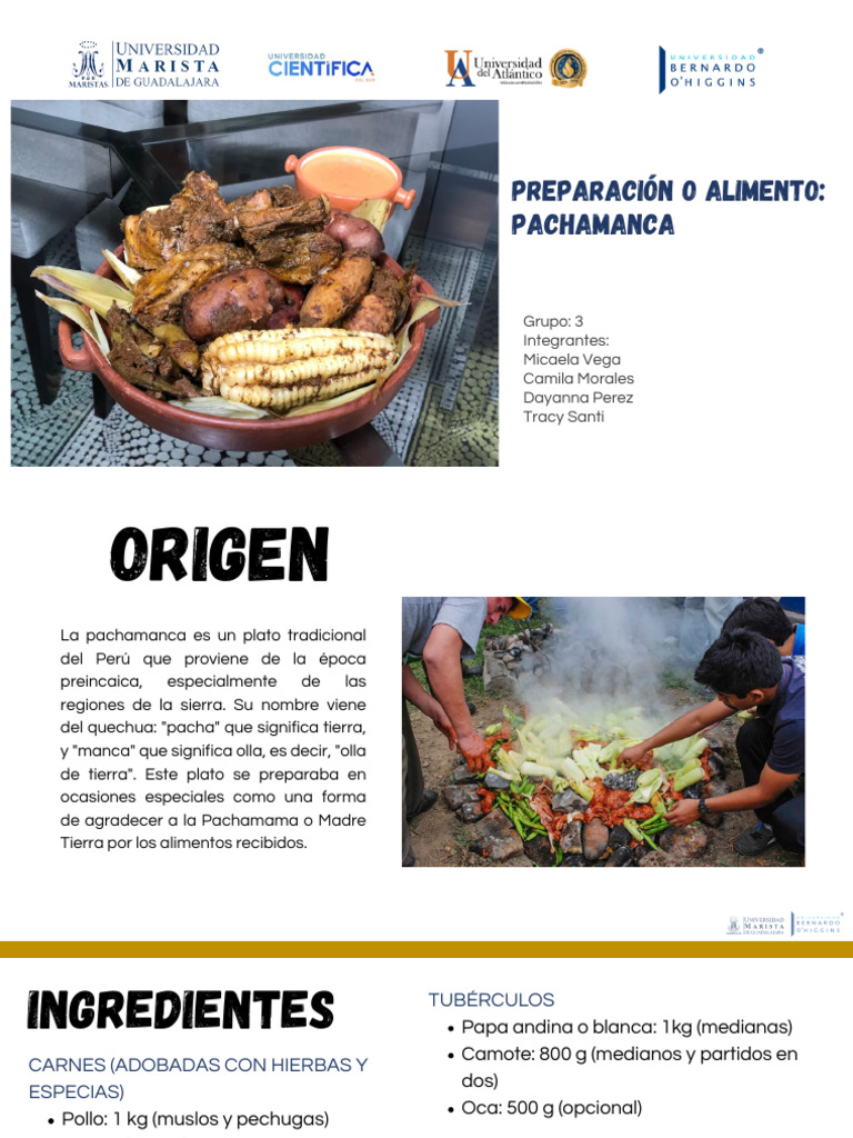 Presentación Plato Típico Peruano (PACHAMANCA) | PDF | Cocinando | Carne