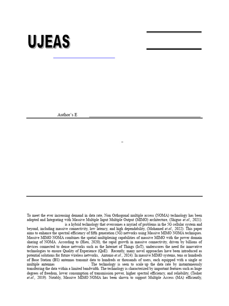 Improving 5g Uplink Spectral Efficiency Using Massive Multiple Input Multiple Output And Non