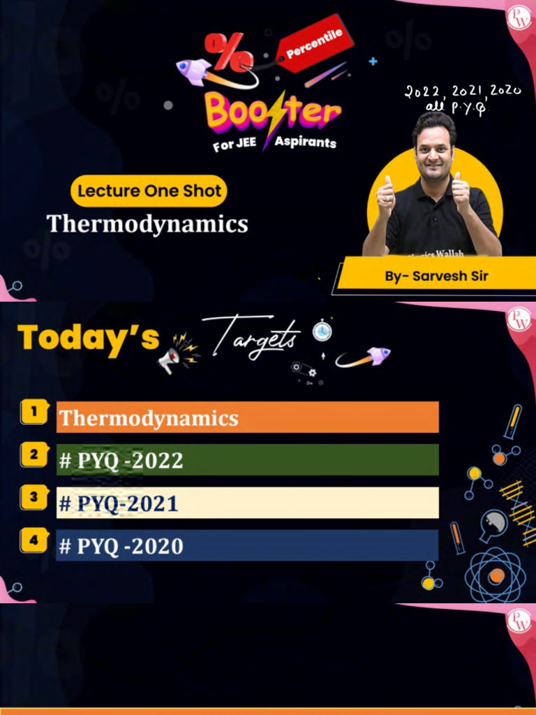 Thermodynamics - Class Notes - Percentile Booster For JEE Aspirants | PDF