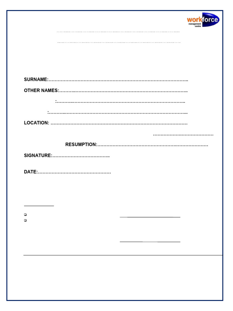 Leave Resumption Form 35 1 | PDF