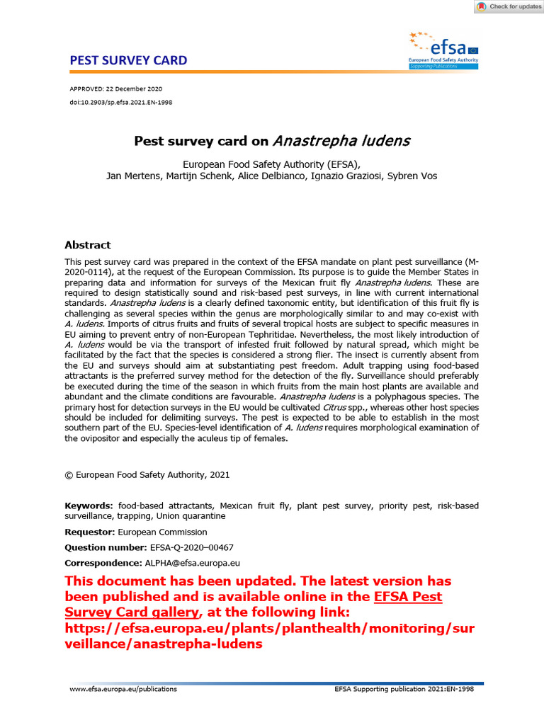 EFSA Supporting Publications - 2021 - - Pest Survey Card on Anastrepha ...