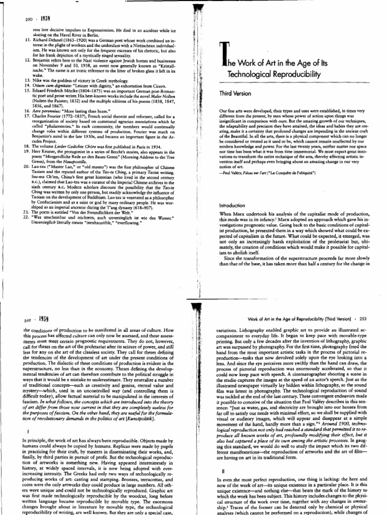 Benjamin Work Of Art | PDF | Laozi