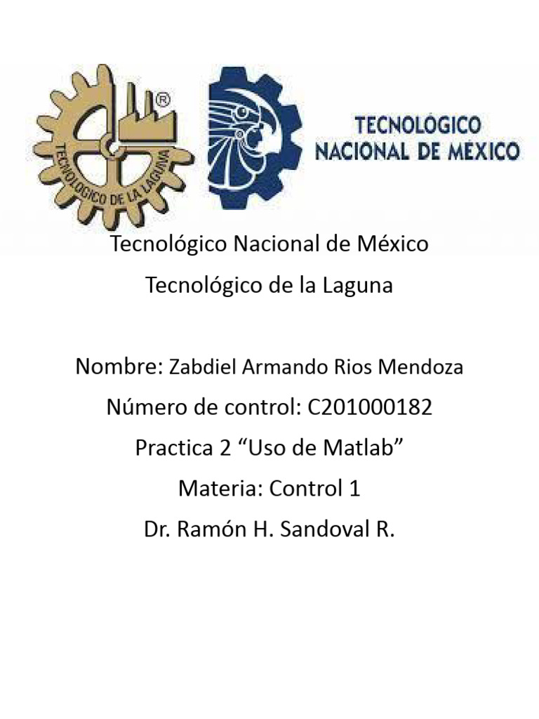 Practica 2 Control 1 | PDF | Matlab | Informática