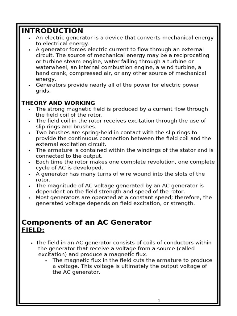 AC Generators - Docx22 | PDF | Electric Generator | Alternating Current