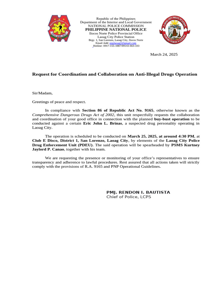 Request For Collaboration PDEA1 | PDF