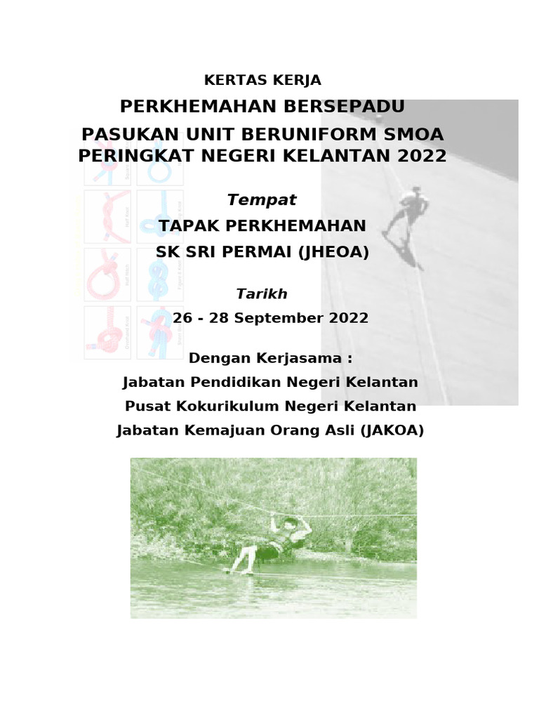 Kertas Kerja Perkhemahan Daerah Smoa 2022 | PDF