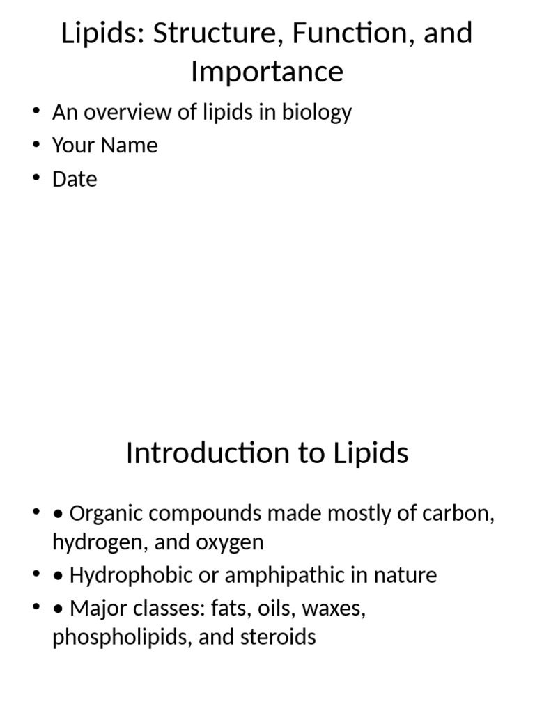 Lipids Presentation | PDF