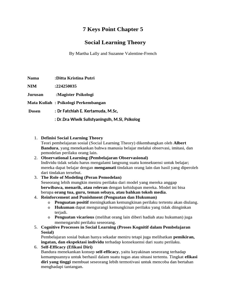 7 Keys Point Chapter 5 | PDF