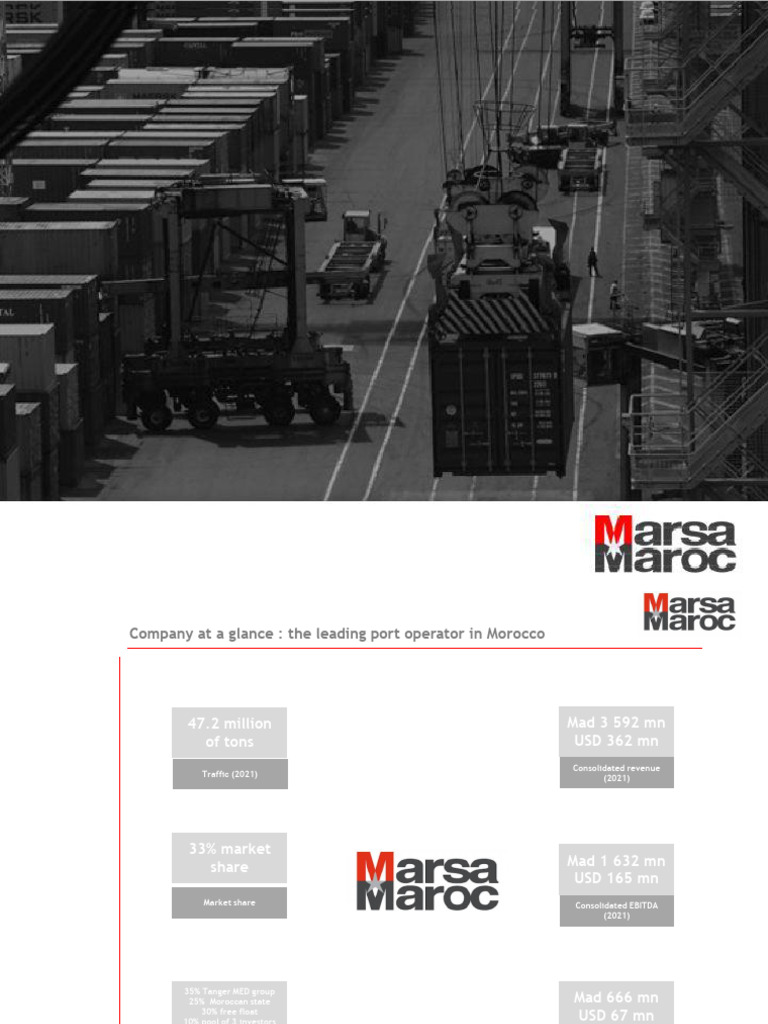 Marsa Maroc Presentation FY2021 | PDF | Economies