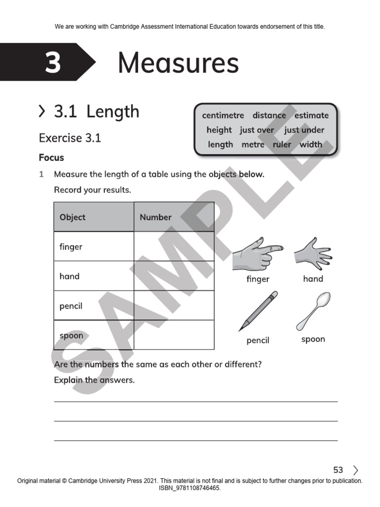 Unit 3 - Cambridge Primary Mathematics 2 Workbook | PDF