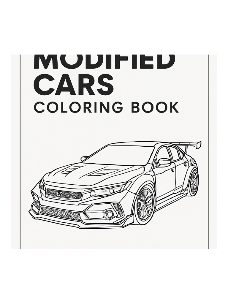 Modified Cars Coloring Book Print Ready | PDF