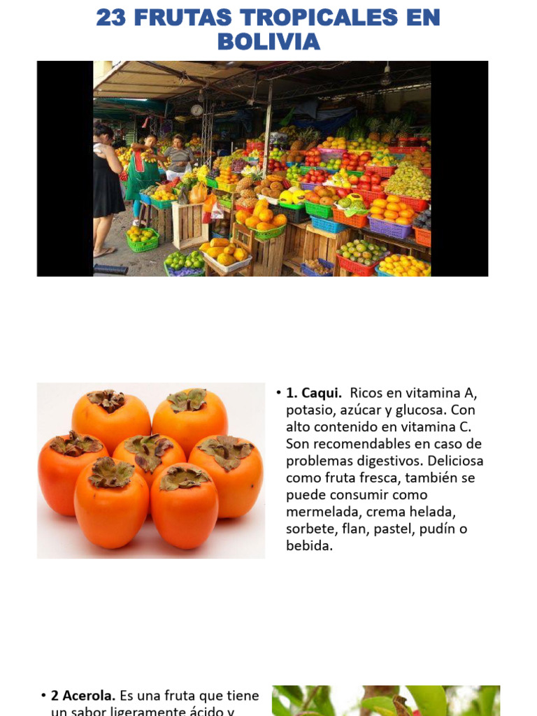 23 Frutas Tropicales de Bolivia | PDF | Fruta