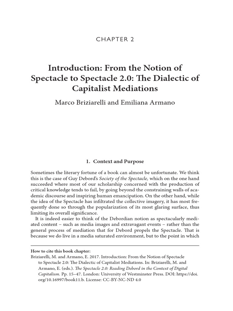 Spectacle 2.0: Capitalism and Mediation | PDF | Situationist International