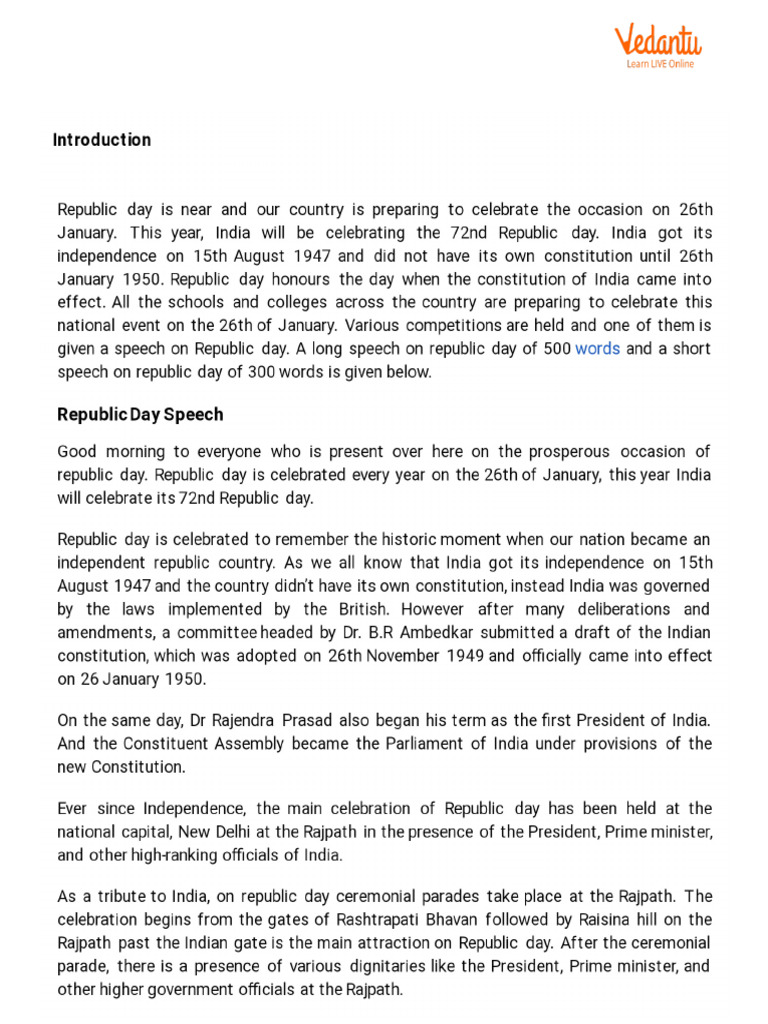 Republic Day Speech | PDF