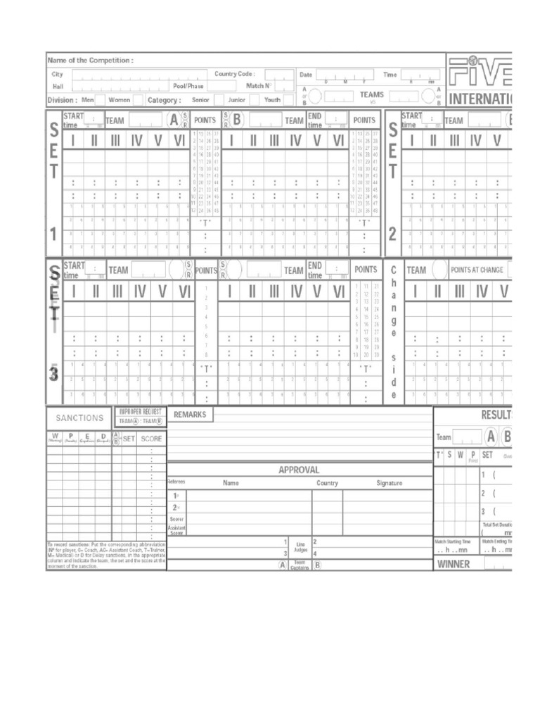 Scoresheet Best of 3 | PDF