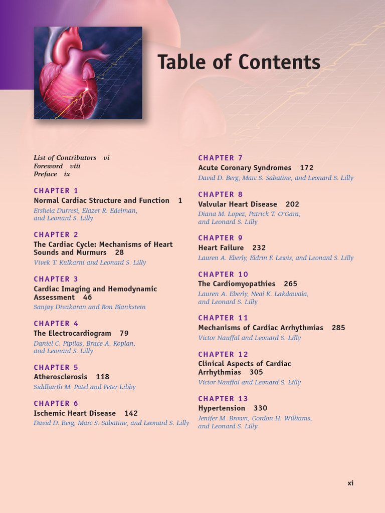 Table of Contents Pathophysiology of Heart Disease an Introduction to ...