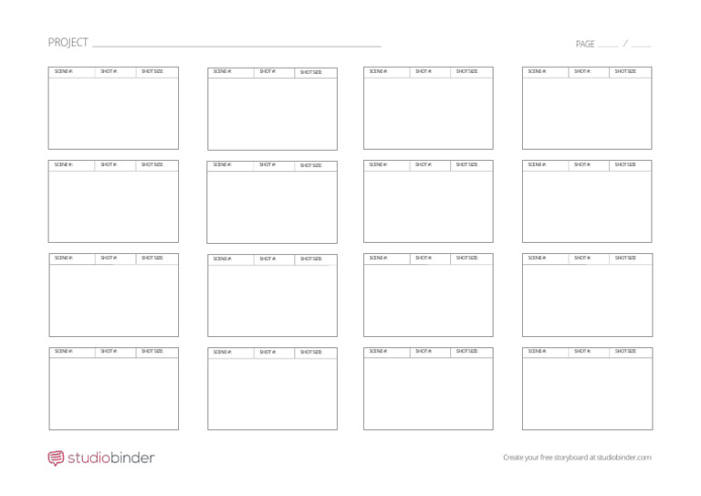 A4 Storyboard 16-Panel - Landscape | PDF