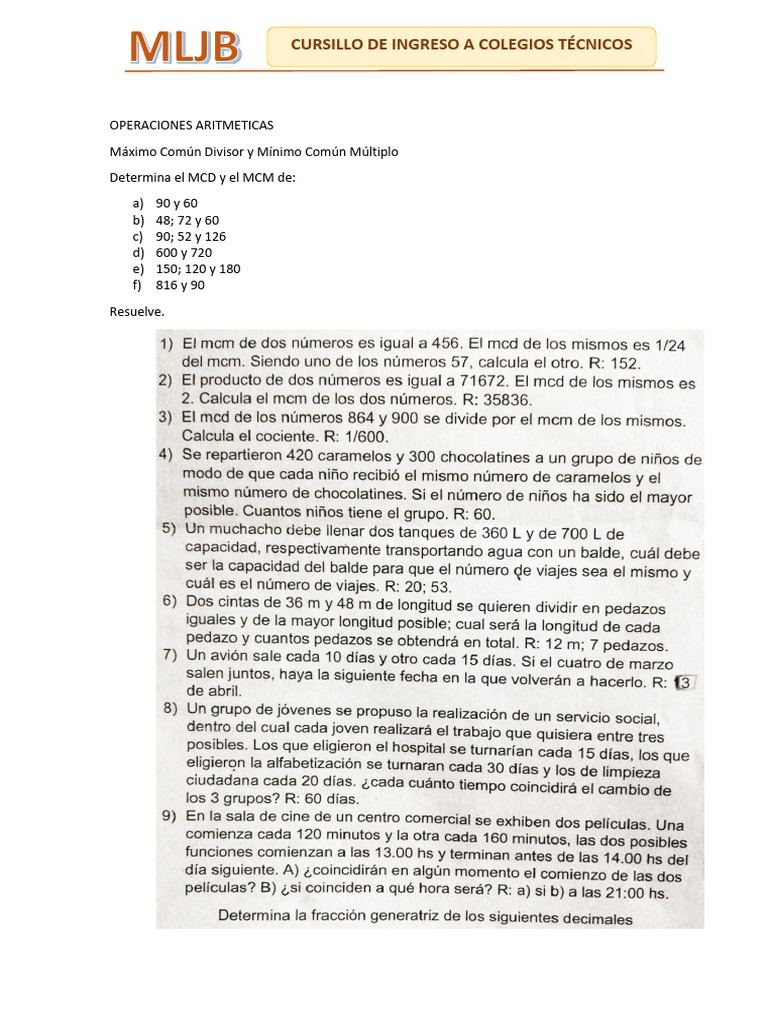 ejercicios_repaso.docx | PDF | Aritmética | Matemáticas