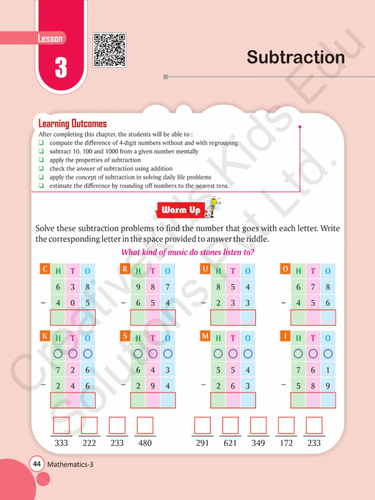 Subtraction | PDF