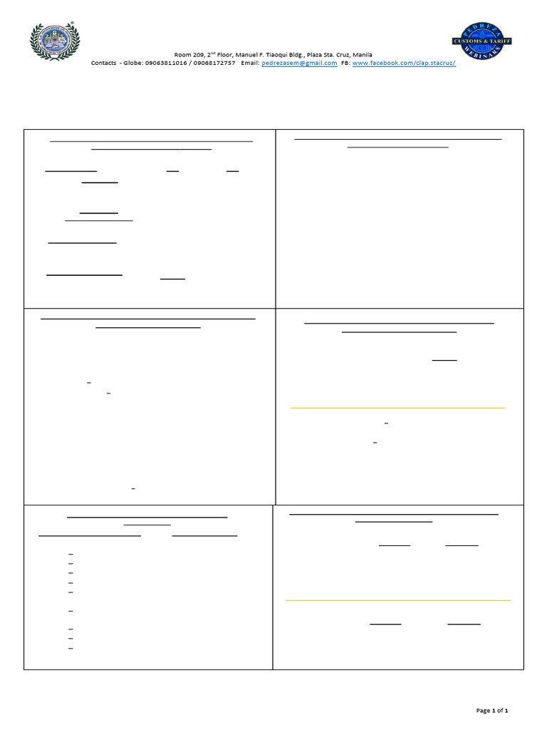 2025 PC - Actual Port Charges SH & Mict - Handout | PDF | Cargo ...