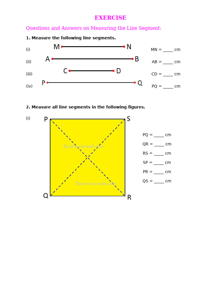 EXERCISE LINE SEGMENT | PDF