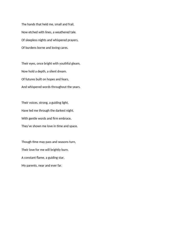 Short Poem for My Parents | PDF